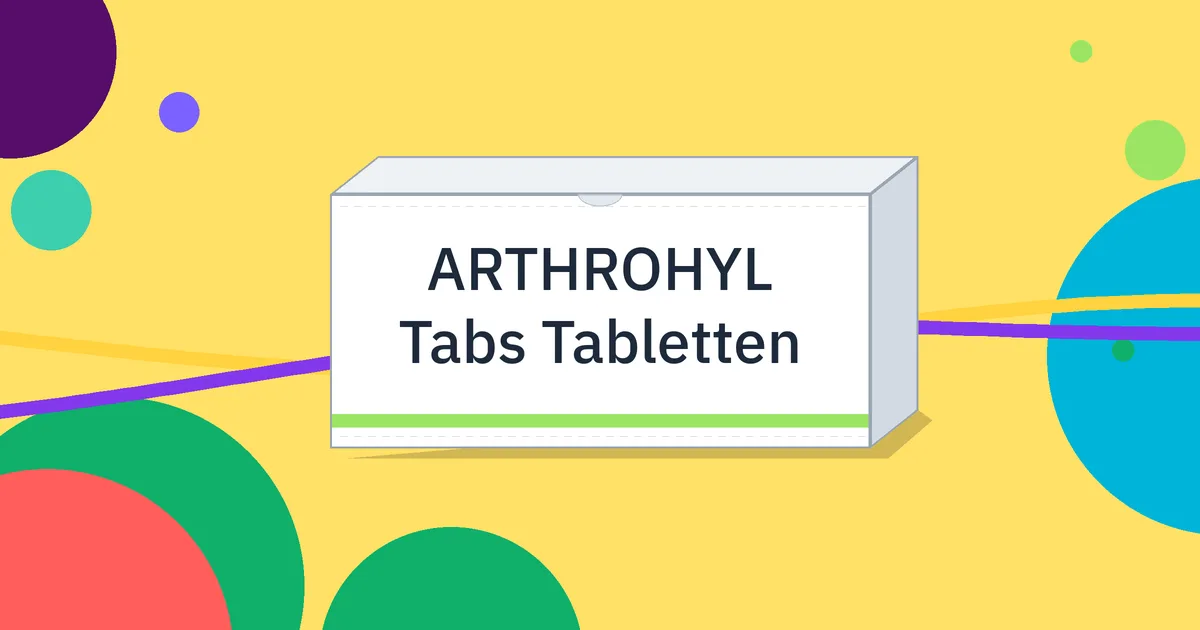 Symbolbild: Packung mit der Aufschrift ARTHROHYL Tabs Tabletten (PZN 09385444) – Verfügbarkeit und Bezug in Apotheken in Frankfurt am Main