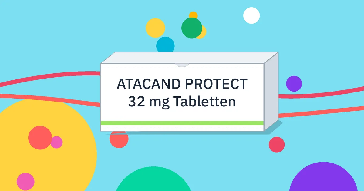 Symbolbild: Packung mit der Aufschrift ATACAND PROTECT 32 mg Tabletten (PZN 03705592) – Verfügbarkeit und Bezug in Apotheken in Frankfurt am Main