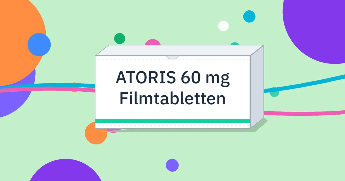 Symbolbild: Packung mit der Aufschrift ATORIS 60 mg Filmtabletten (PZN 09633824) – Verfügbarkeit und Bezug in Apotheken in Frankfurt am Main