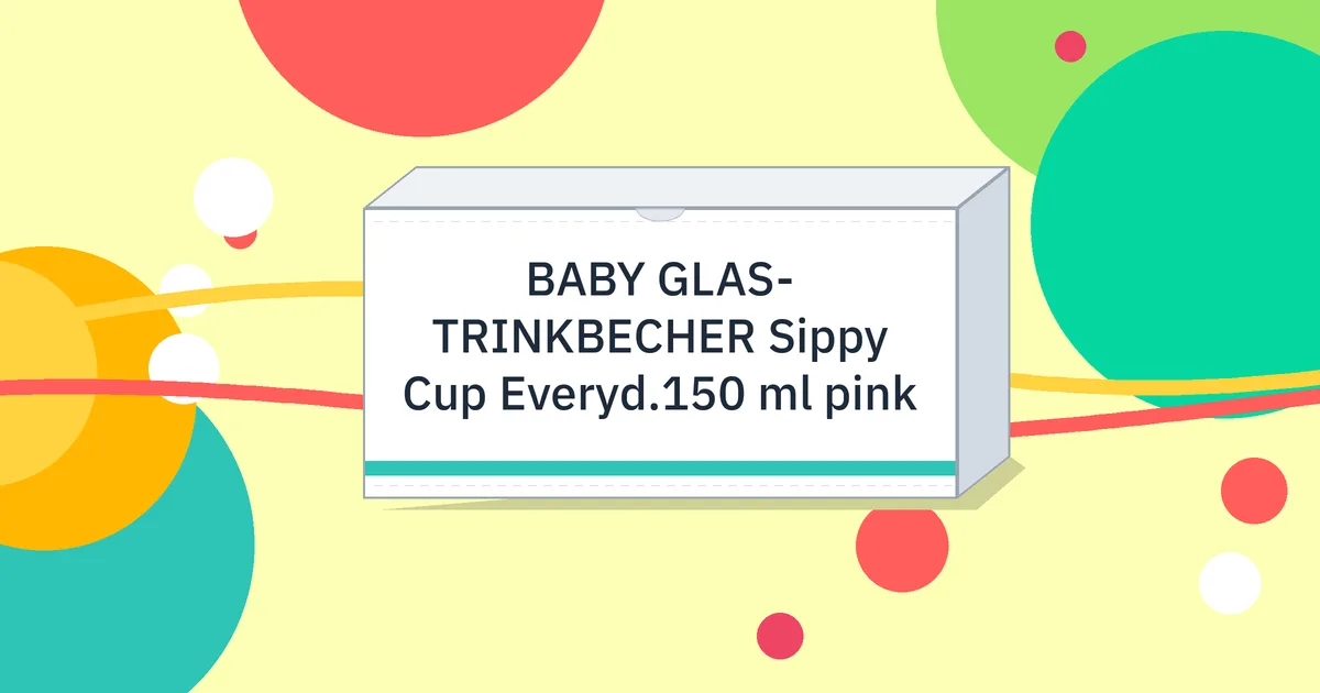 Symbolbild: Packung mit der Aufschrift BABY GLAS-TRINKBECHER Sippy Cup Everyd.150 ml pink (PZN 16652035) – Verfügbarkeit und Bezug in Apotheken in Frankfurt am Main