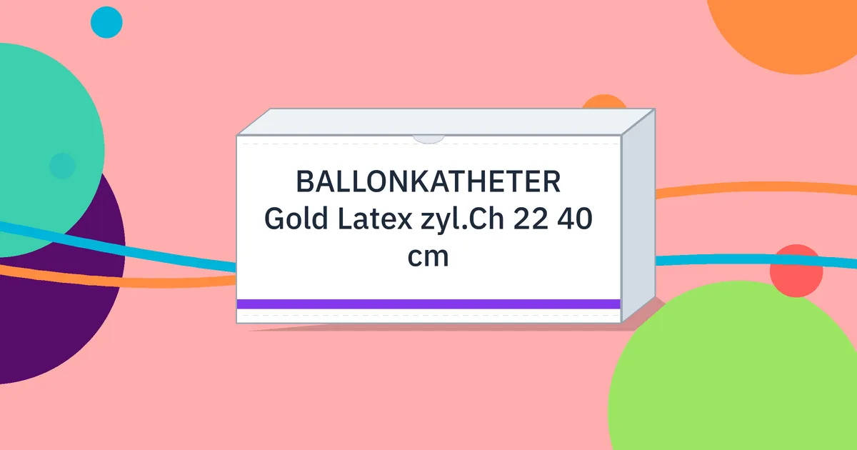 Symbolbild: Packung mit der Aufschrift BALLONKATHETER Gold Latex zyl.Ch 22 40 cm (PZN 05141774) – Verfügbarkeit und Bezug in Apotheken in Frankfurt am Main