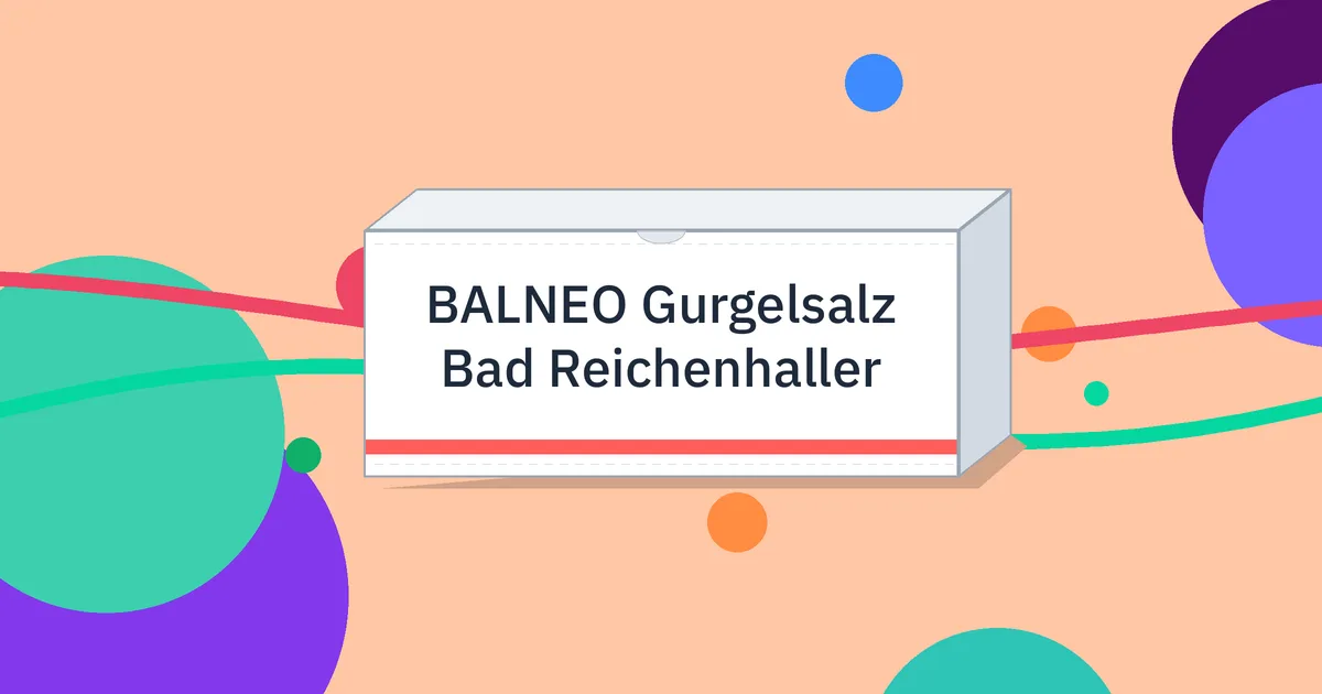Symbolbild: Packung mit der Aufschrift BALNEO Gurgelsalz Bad Reichenhaller (PZN 20635953) – Verfügbarkeit und Bezug in Apotheken in Frankfurt am Main