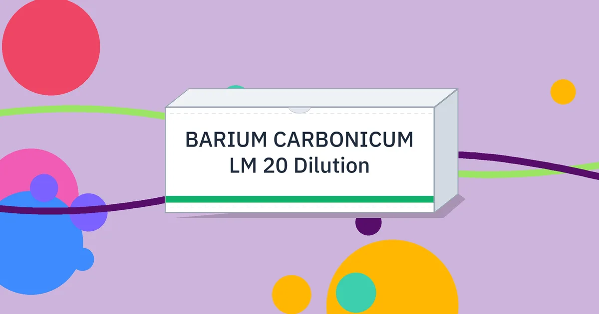 Symbolbild: Packung mit der Aufschrift BARIUM CARBONICUM LM 20 Dilution (PZN 12789027) – Verfügbarkeit und Bezug in Apotheken in Frankfurt am Main