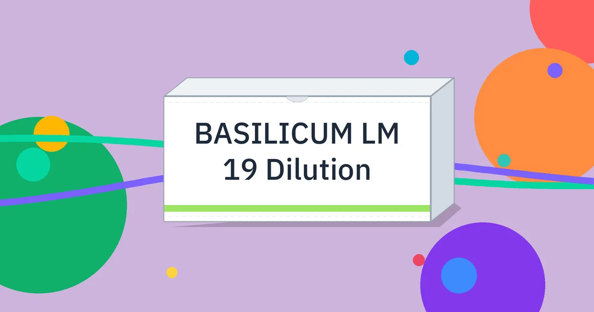 Symbolbild: Packung mit der Aufschrift BASILICUM LM 19 Dilution (PZN 12790800) – Verfügbarkeit und Bezug in Apotheken in Frankfurt am Main