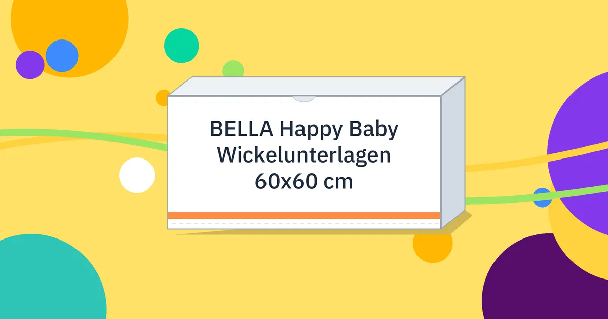 Symbolbild: Packung mit der Aufschrift BELLA Happy Baby Wickelunterlagen 60x60 cm (PZN 15591047) – Verfügbarkeit und Bezug in Apotheken in Frankfurt am Main