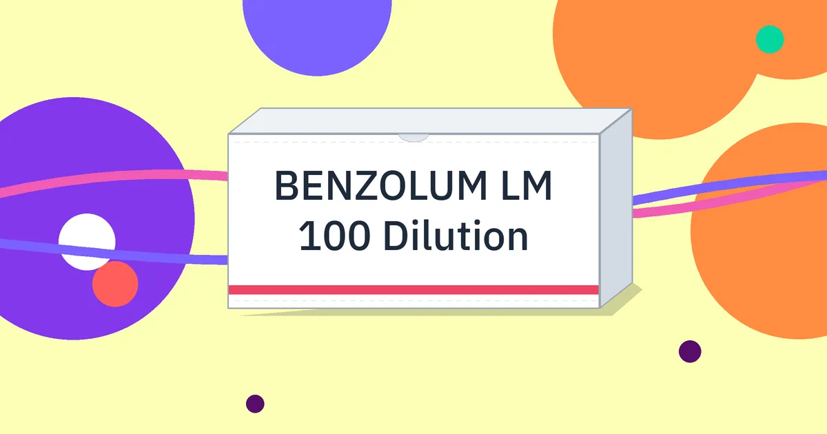 Symbolbild: Packung mit der Aufschrift BENZOLUM LM 100 Dilution (PZN 12792762) – Verfügbarkeit und Bezug in Apotheken in Frankfurt am Main