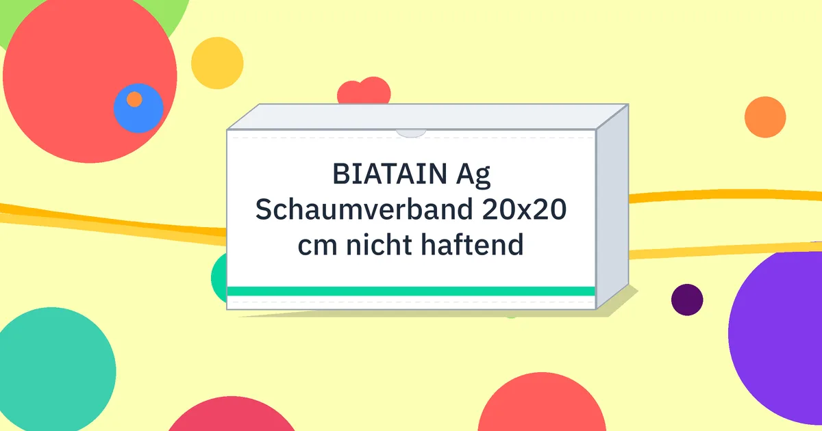 Symbolbild: Packung mit der Aufschrift BIATAIN Ag Schaumverband 20x20 cm nicht haftend (PZN 15226939) – Verfügbarkeit und Bezug in Apotheken in Frankfurt am Main