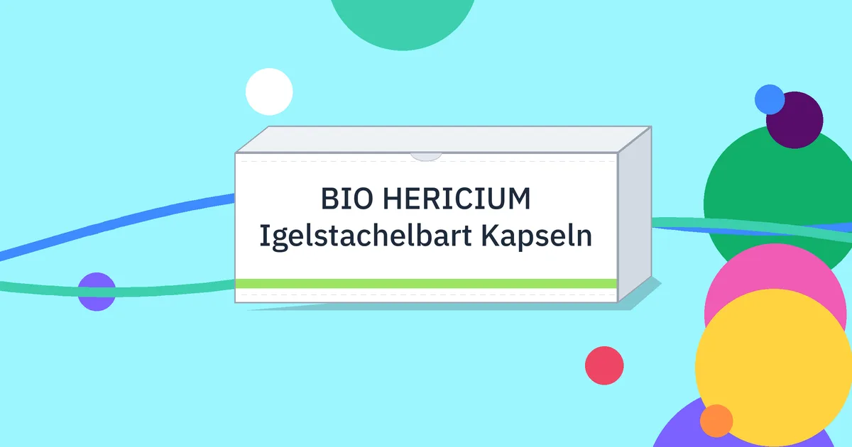 Symbolbild: Packung mit der Aufschrift BIO HERICIUM Igelstachelbart Kapseln (PZN 20403912) – Verfügbarkeit und Bezug in Apotheken in Frankfurt am Main