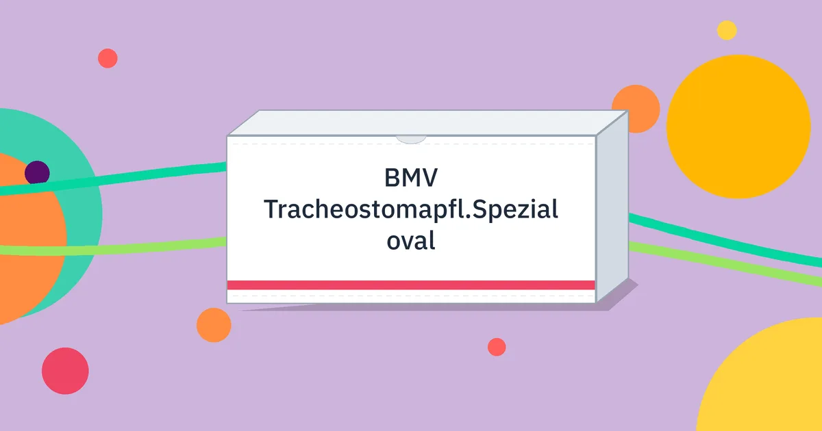 Symbolbild: Packung mit der Aufschrift BMV Tracheostomapfl.Spezial oval (PZN 10182634) – Verfügbarkeit und Bezug in Apotheken in Frankfurt am Main