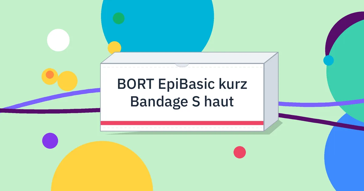 Symbolbild: Packung mit der Aufschrift BORT EpiBasic kurz Bandage S haut (PZN 15255711) – Verfügbarkeit und Bezug in Apotheken in Frankfurt am Main