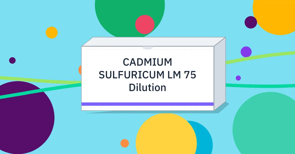 Symbolbild: Packung mit der Aufschrift CADMIUM SULFURICUM LM 75 Dilution (PZN 12798954) – Verfügbarkeit und Bezug in Apotheken in Frankfurt am Main