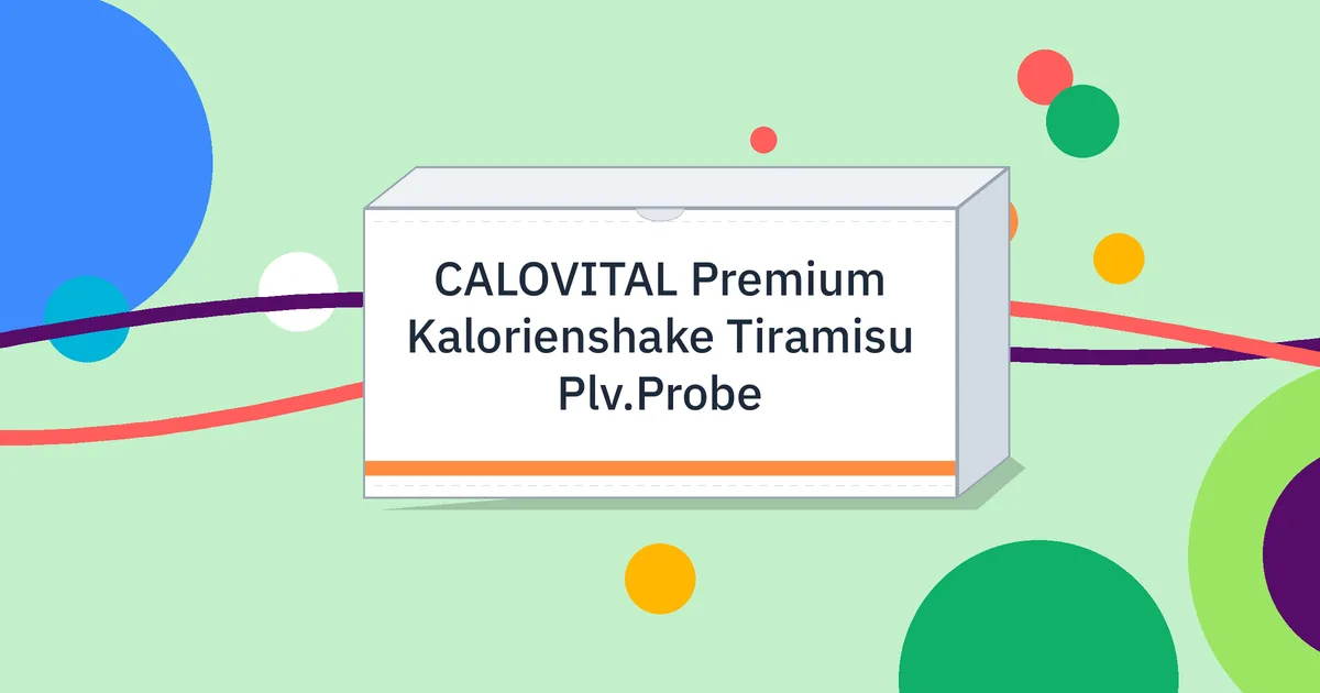 Symbolbild: Packung mit der Aufschrift CALOVITAL Premium Kalorienshake Tiramisu Plv.Probe (PZN 19823187) – Verfügbarkeit und Bezug in Apotheken in Frankfurt am Main