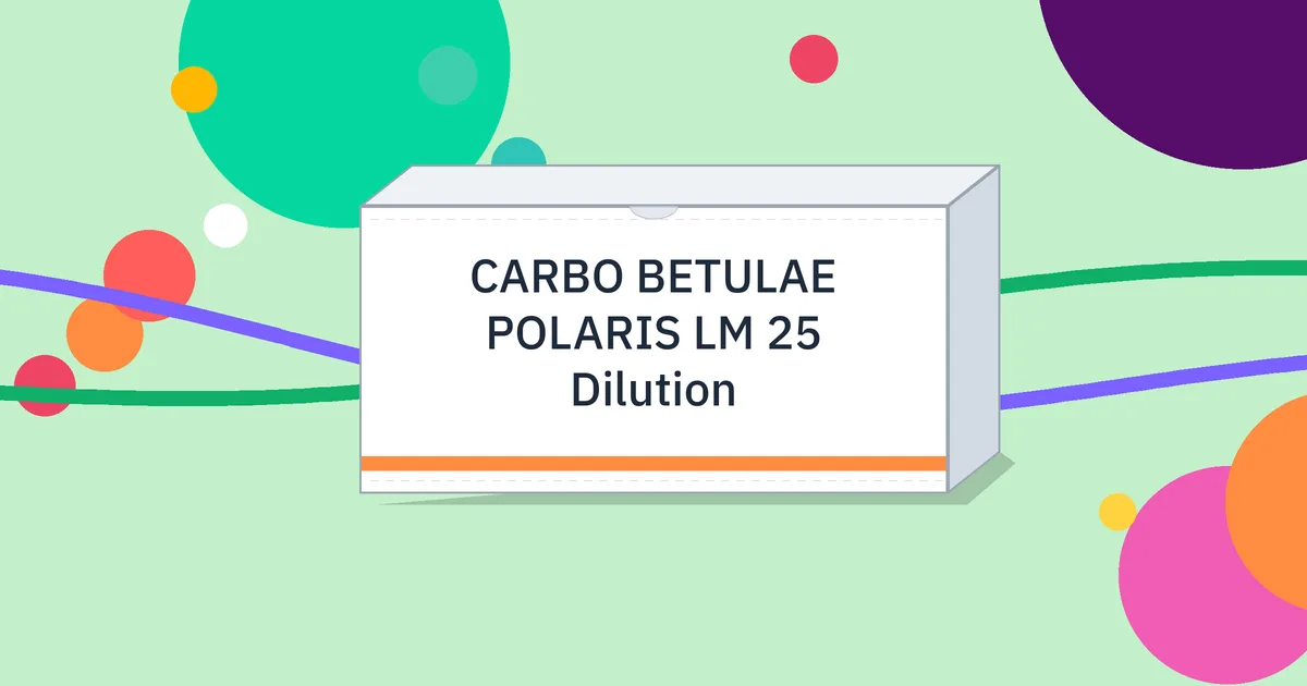 Symbolbild: Packung mit der Aufschrift CARBO BETULAE POLARIS LM 25 Dilution (PZN 13764377) – Verfügbarkeit und Bezug in Apotheken in Frankfurt am Main