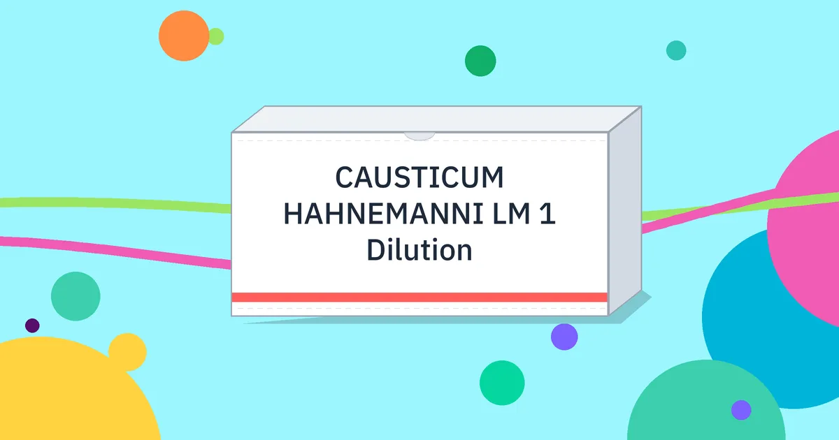 Symbolbild: Packung mit der Aufschrift CAUSTICUM HAHNEMANNI LM 1 Dilution (PZN 12811531) – Verfügbarkeit und Bezug in Apotheken in Frankfurt am Main