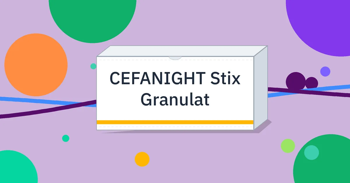 Symbolbild: Packung mit der Aufschrift CEFANIGHT Stix Granulat (PZN 16785954) – Verfügbarkeit und Bezug in Apotheken in Frankfurt am Main