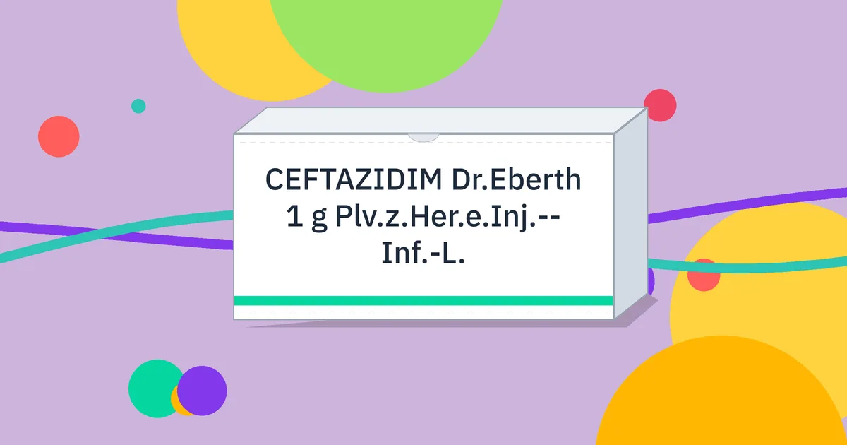 Symbolbild: Packung mit der Aufschrift CEFTAZIDIM Dr.Eberth 1 g Plv.z.Her.e.Inj.--Inf.-L. (PZN 11281976) – Verfügbarkeit und Bezug in Apotheken in Frankfurt am Main