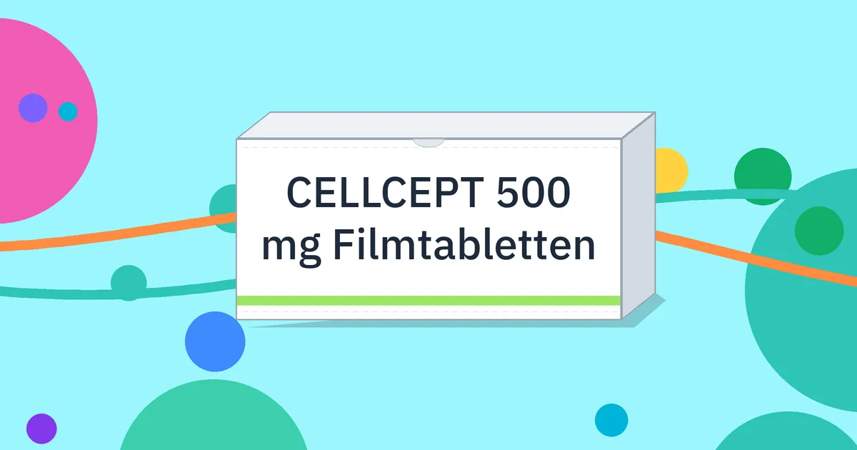 Symbolbild: Packung mit der Aufschrift CELLCEPT 500 mg Filmtabletten (PZN 03499483) – Verfügbarkeit und Bezug in Apotheken in Frankfurt am Main