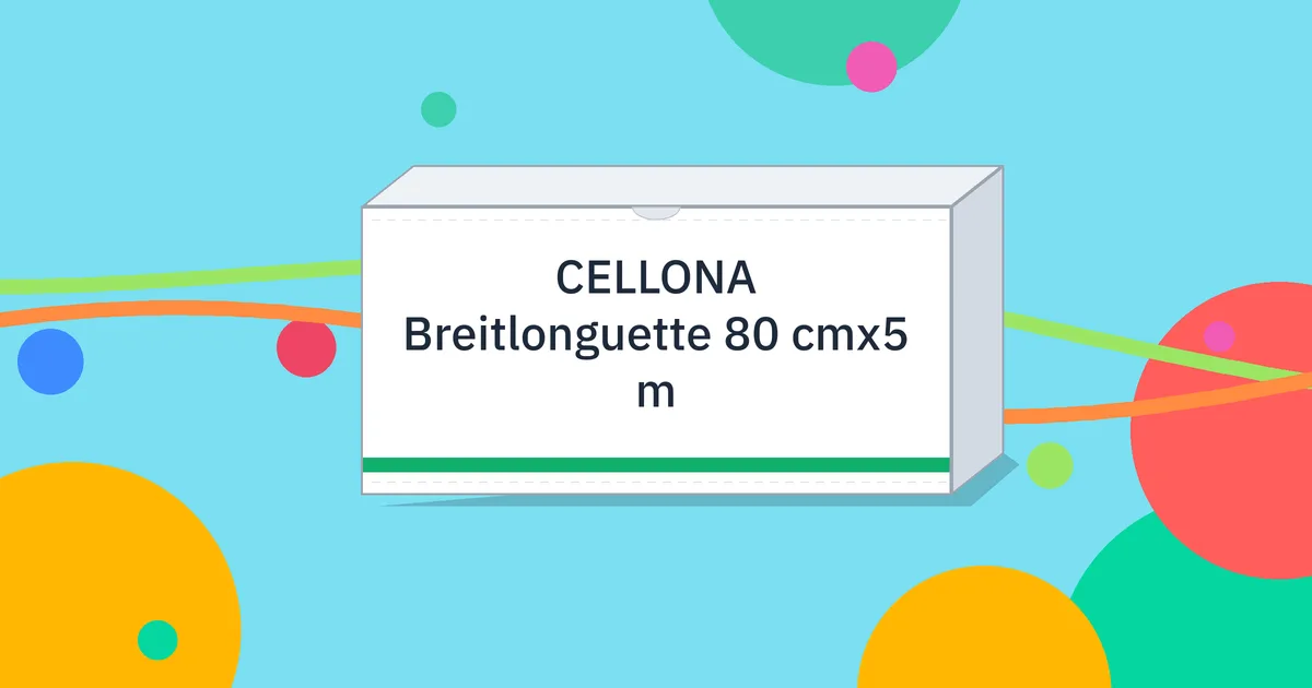 Symbolbild: Packung mit der Aufschrift CELLONA Breitlonguette 80 cmx5 m (PZN 00191684) – Verfügbarkeit und Bezug in Apotheken in Frankfurt am Main
