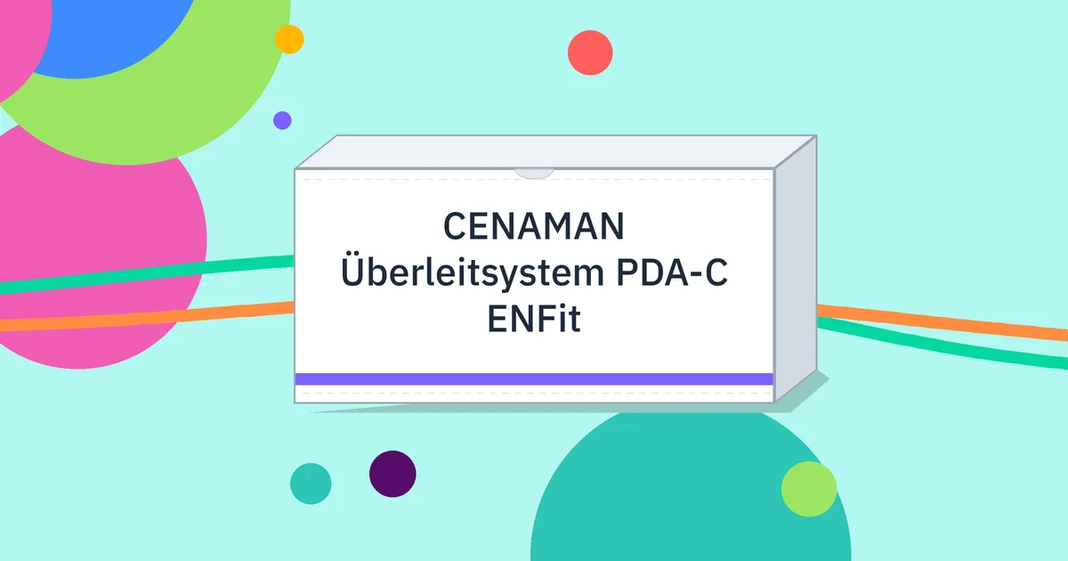 Symbolbild: Packung mit der Aufschrift CENAMAN Überleitsystem PDA-C ENFit (PZN 12351495) – Verfügbarkeit und Bezug in Apotheken in Frankfurt am Main