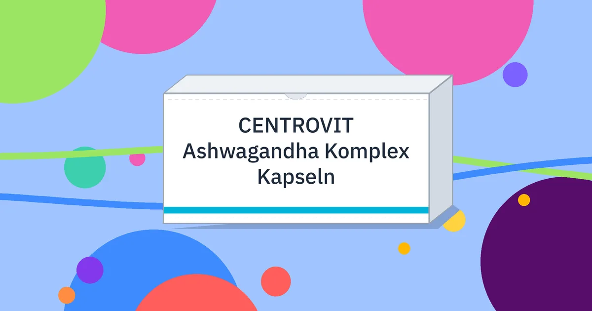 Symbolbild: Packung mit der Aufschrift CENTROVIT Ashwagandha Komplex Kapseln (PZN 19414069) – Verfügbarkeit und Bezug in Apotheken in Frankfurt am Main