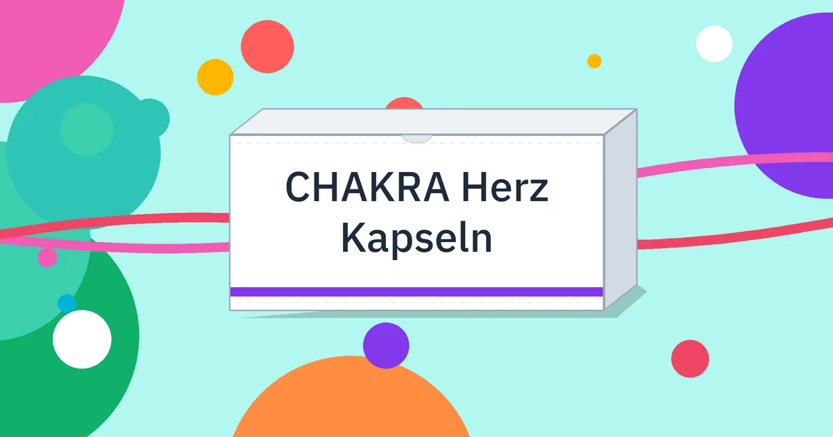 Symbolbild: Packung mit der Aufschrift CHAKRA Herz Kapseln (PZN 03397765) – Verfügbarkeit und Bezug in Apotheken in Frankfurt am Main