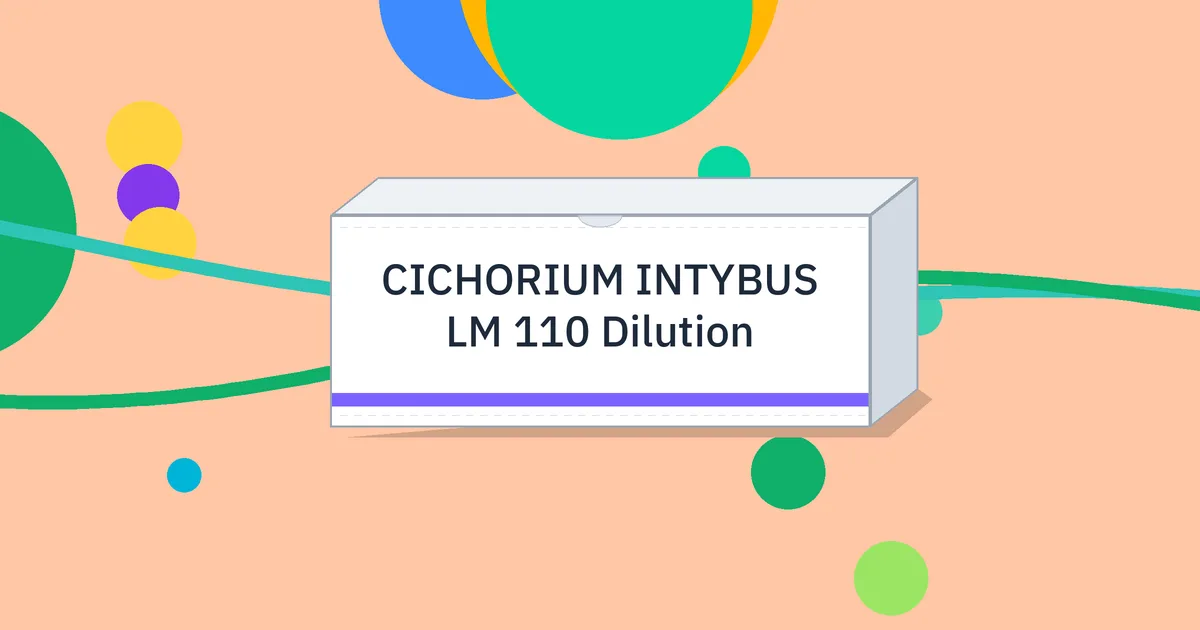 Symbolbild: Packung mit der Aufschrift CICHORIUM INTYBUS LM 110 Dilution (PZN 13446281) – Verfügbarkeit und Bezug in Apotheken in Frankfurt am Main