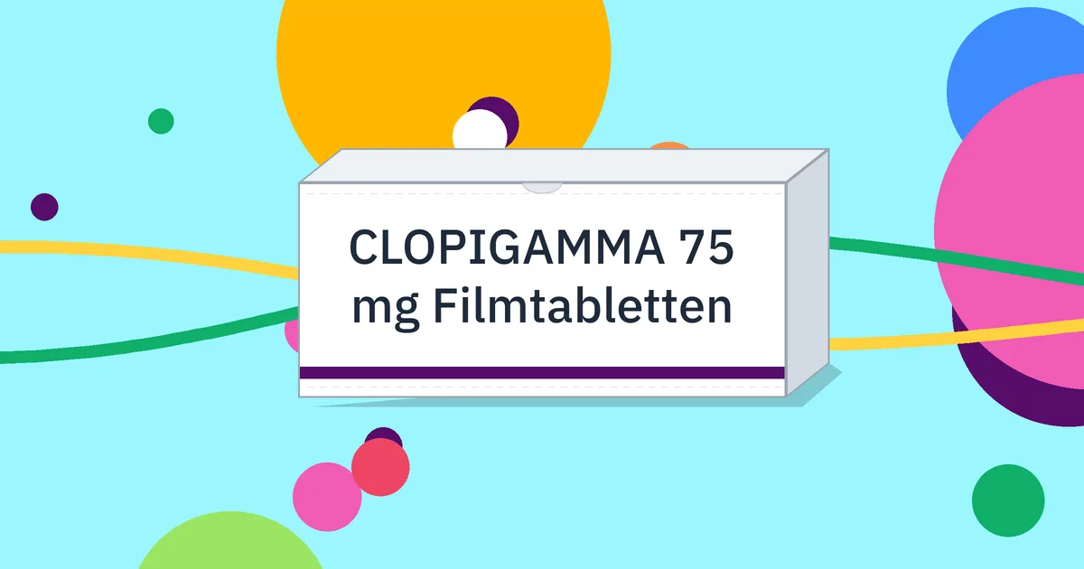 Symbolbild: Packung mit der Aufschrift CLOPIGAMMA 75 mg Filmtabletten (PZN 00160815) – Verfügbarkeit und Bezug in Apotheken in Frankfurt am Main