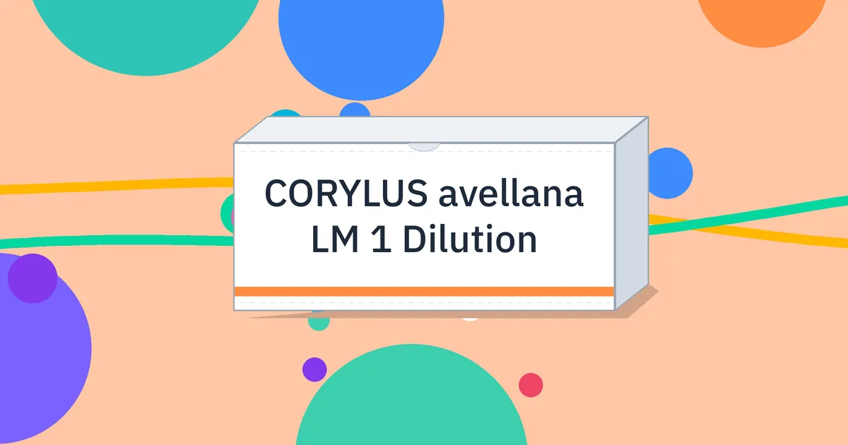 Symbolbild: Packung mit der Aufschrift CORYLUS avellana LM 1 Dilution (PZN 13454323) – Verfügbarkeit und Bezug in Apotheken in Frankfurt am Main