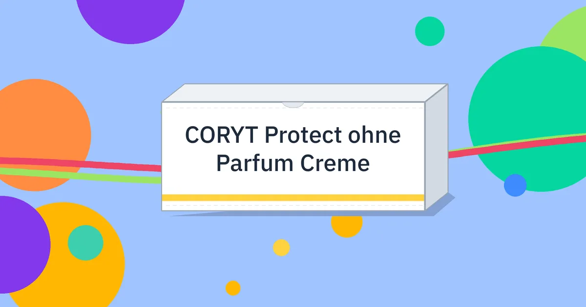 Symbolbild: Packung mit der Aufschrift CORYT Protect ohne Parfum Creme (PZN 19131420) – Verfügbarkeit und Bezug in Apotheken in Frankfurt am Main