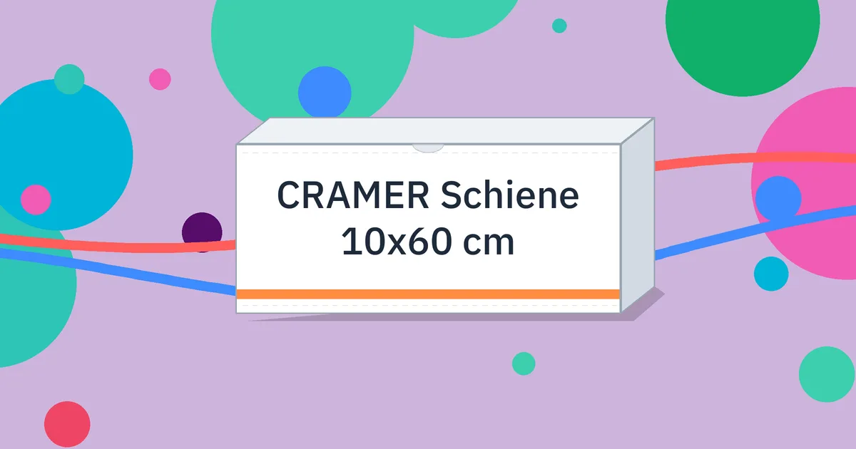 Symbolbild: Packung mit der Aufschrift CRAMER Schiene 10x60 cm (PZN 07004521) – Verfügbarkeit und Bezug in Apotheken in Frankfurt am Main