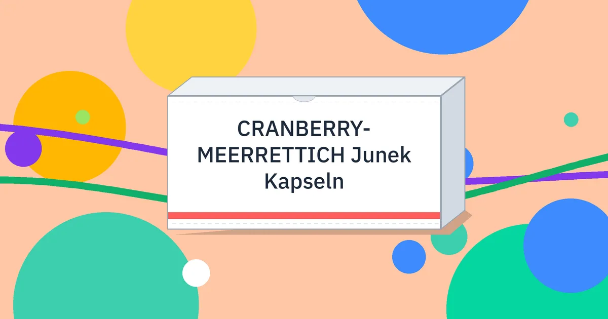 Symbolbild: Packung mit der Aufschrift CRANBERRY-MEERRETTICH Junek Kapseln (PZN 10307030) – Verfügbarkeit und Bezug in Apotheken in Frankfurt am Main