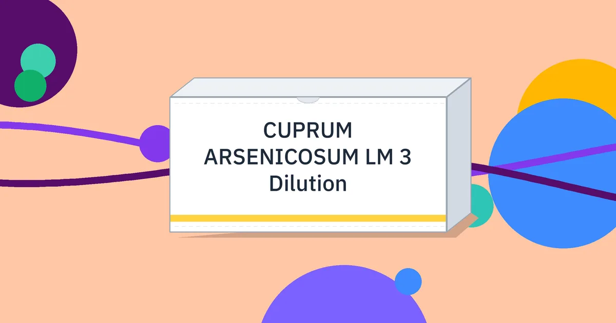 Symbolbild: Packung mit der Aufschrift CUPRUM ARSENICOSUM LM 3 Dilution (PZN 12837648) – Verfügbarkeit und Bezug in Apotheken in Frankfurt am Main