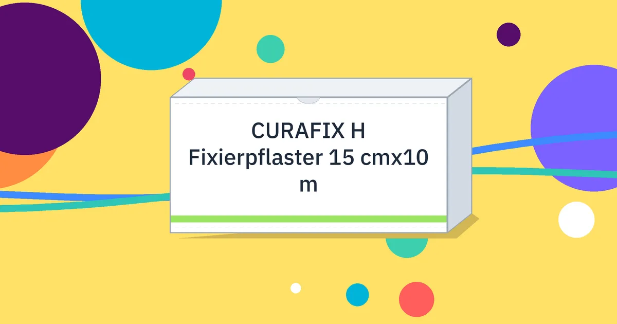 Symbolbild: Packung mit der Aufschrift CURAFIX H Fixierpflaster 15 cmx10 m (PZN 00694178) – Verfügbarkeit und Bezug in Apotheken in Frankfurt am Main