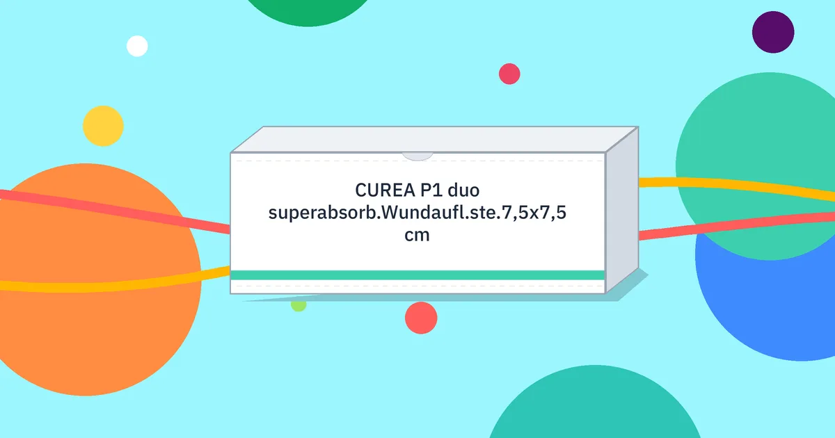 Symbolbild: Packung mit der Aufschrift CUREA P1 duo superabsorb.Wundaufl.ste.7,5x7,5 cm (PZN 13971188) – Verfügbarkeit und Bezug in Apotheken in Frankfurt am Main