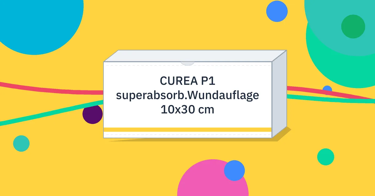 Symbolbild: Packung mit der Aufschrift CUREA P1 superabsorb.Wundauflage 10x30 cm (PZN 06563371) – Verfügbarkeit und Bezug in Apotheken in Frankfurt am Main