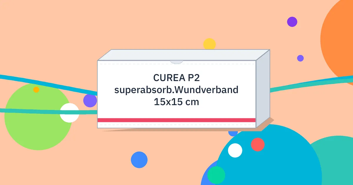 Symbolbild: Packung mit der Aufschrift CUREA P2 superabsorb.Wundverband 15x15 cm (PZN 11114310) – Verfügbarkeit und Bezug in Apotheken in Frankfurt am Main