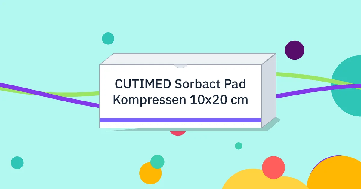 Symbolbild: Packung mit der Aufschrift CUTIMED Sorbact Pad Kompressen 10x20 cm (PZN 20845521) – Verfügbarkeit und Bezug in Apotheken in Frankfurt am Main