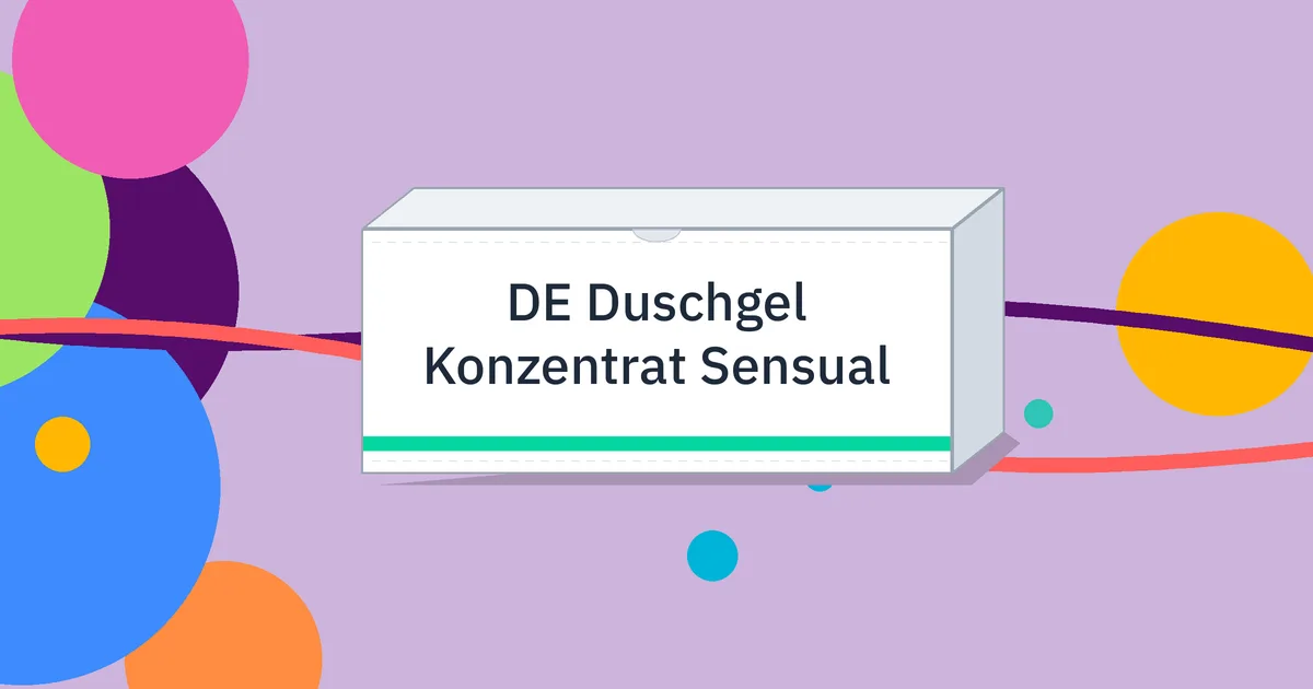 Symbolbild: Packung mit der Aufschrift DE Duschgel Konzentrat Sensual (PZN 18451766) – Verfügbarkeit und Bezug in Apotheken in Frankfurt am Main