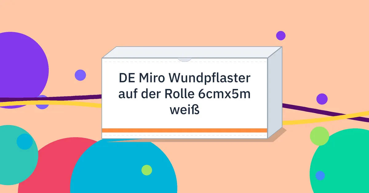 Symbolbild: Packung mit der Aufschrift DE Miro Wundpflaster auf der Rolle 6cmx5m weiß (PZN 09747284) – Verfügbarkeit und Bezug in Apotheken in Frankfurt am Main