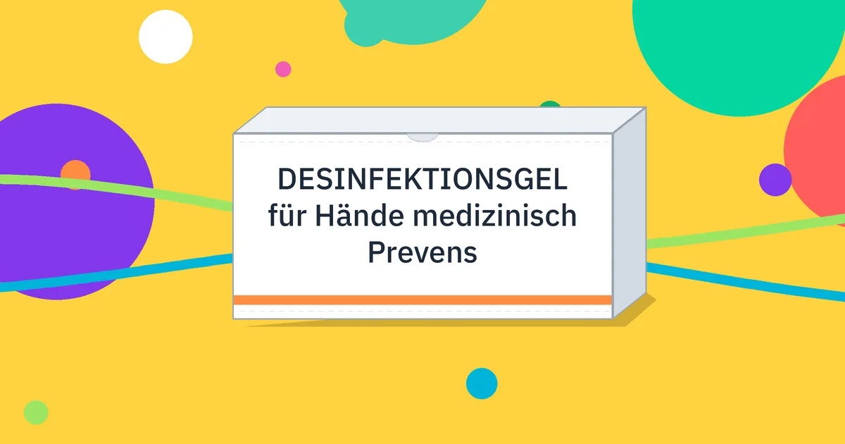 Symbolbild: Packung mit der Aufschrift DESINFEKTIONSGEL für Hände medizinisch Prevens (PZN 16865021) – Verfügbarkeit und Bezug in Apotheken in Frankfurt am Main