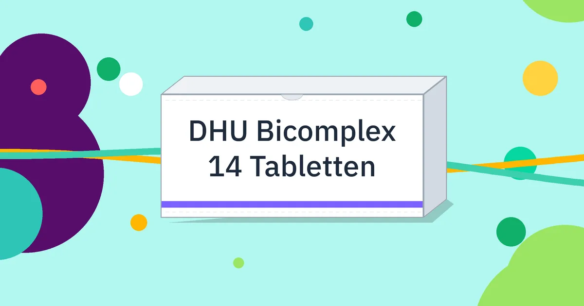 Symbolbild: Packung mit der Aufschrift DHU Bicomplex 14 Tabletten (PZN 16743080) – Verfügbarkeit und Bezug in Apotheken in Frankfurt am Main