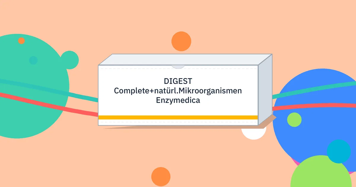 Symbolbild: Packung mit der Aufschrift DIGEST Complete+natürl.Mikroorganismen Enzymedica (PZN 20599861) – Verfügbarkeit und Bezug in Apotheken in Frankfurt am Main