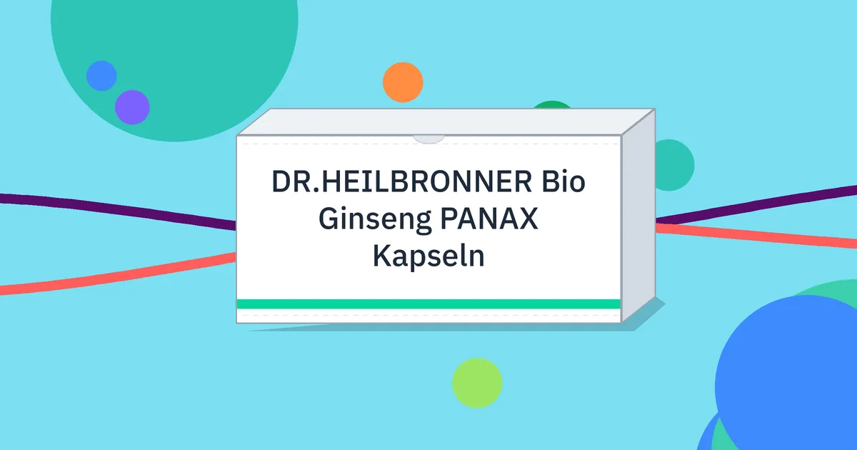 Symbolbild: Packung mit der Aufschrift DR.HEILBRONNER Bio Ginseng PANAX Kapseln (PZN 17880554) – Verfügbarkeit und Bezug in Apotheken in Frankfurt am Main