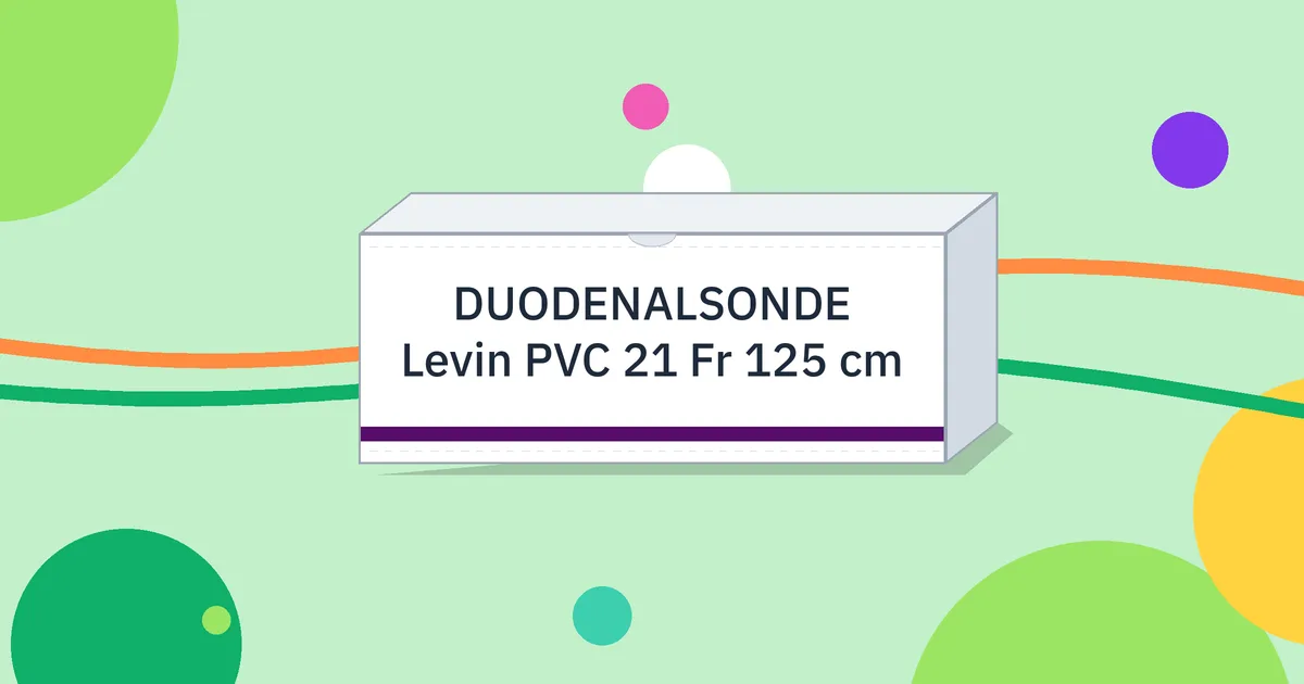 Symbolbild: Packung mit der Aufschrift DUODENALSONDE Levin PVC 21 Fr 125 cm (PZN 15624657) – Verfügbarkeit und Bezug in Apotheken in Frankfurt am Main