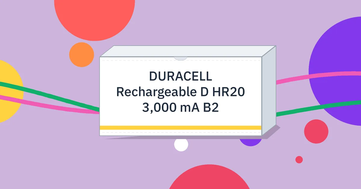 Symbolbild: Packung mit der Aufschrift DURACELL Rechargeable D HR20 3,000 mA B2 (PZN 18000868) – Verfügbarkeit und Bezug in Apotheken in Frankfurt am Main