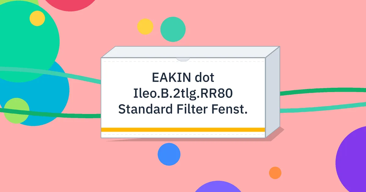 Symbolbild: Packung mit der Aufschrift EAKIN dot Ileo.B.2tlg.RR80 Standard Filter Fenst. (PZN 15529278) – Verfügbarkeit und Bezug in Apotheken in Frankfurt am Main