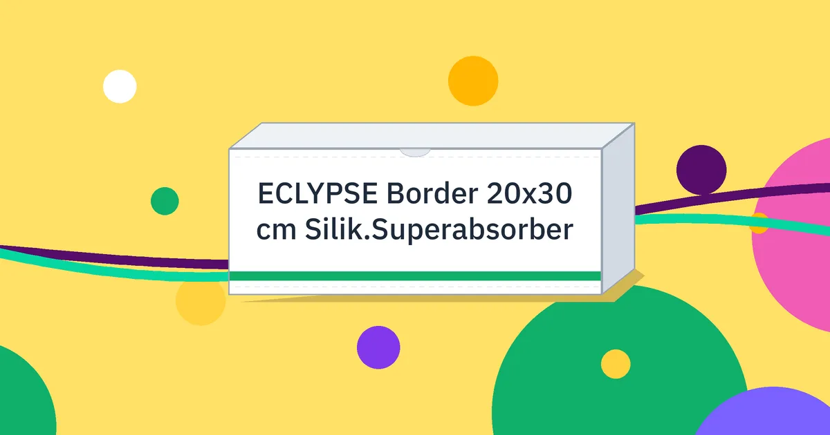 Symbolbild: Packung mit der Aufschrift ECLYPSE Border 20x30 cm Silik.Superabsorber (PZN 10257993) – Verfügbarkeit und Bezug in Apotheken in Frankfurt am Main