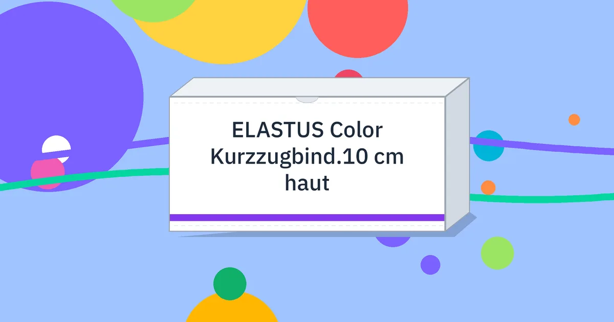 Symbolbild: Packung mit der Aufschrift ELASTUS Color Kurzzugbind.10 cm haut (PZN 02574610) – Verfügbarkeit und Bezug in Apotheken in Frankfurt am Main