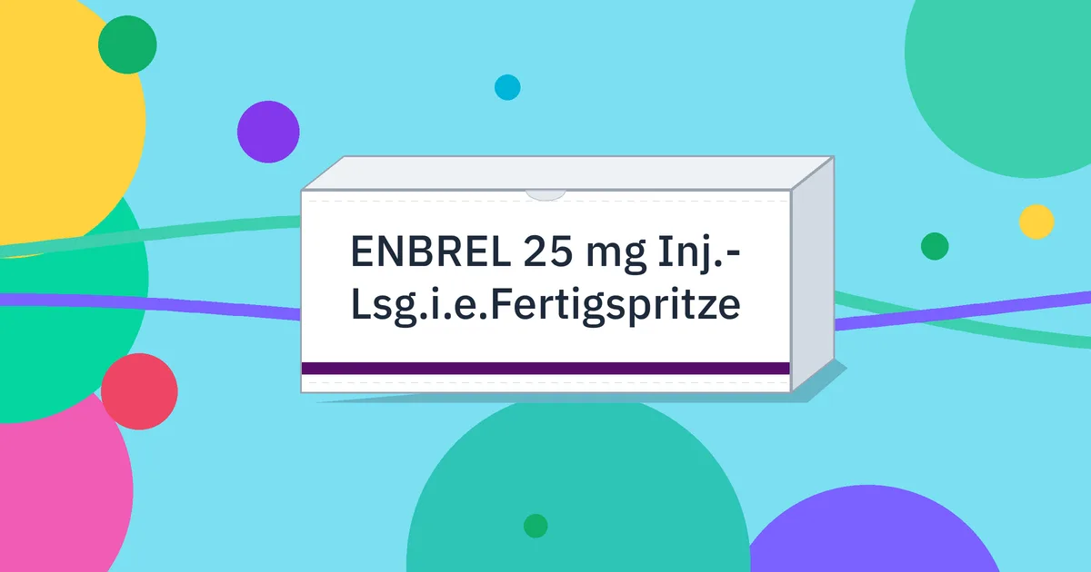 Symbolbild: Packung mit der Aufschrift ENBREL 25 mg Inj.-Lsg.i.e.Fertigspritze (PZN 04427132) – Verfügbarkeit und Bezug in Apotheken in Frankfurt am Main