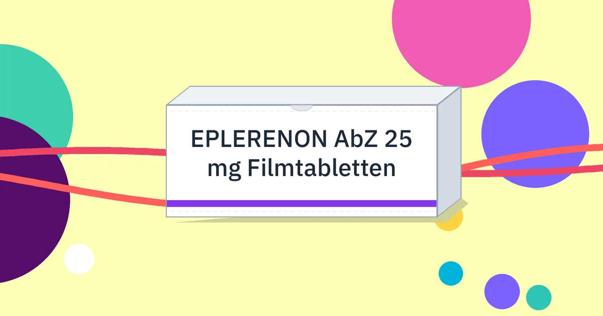 Symbolbild: Packung mit der Aufschrift EPLERENON AbZ 25 mg Filmtabletten (PZN 10170973) – Verfügbarkeit und Bezug in Apotheken in Frankfurt am Main